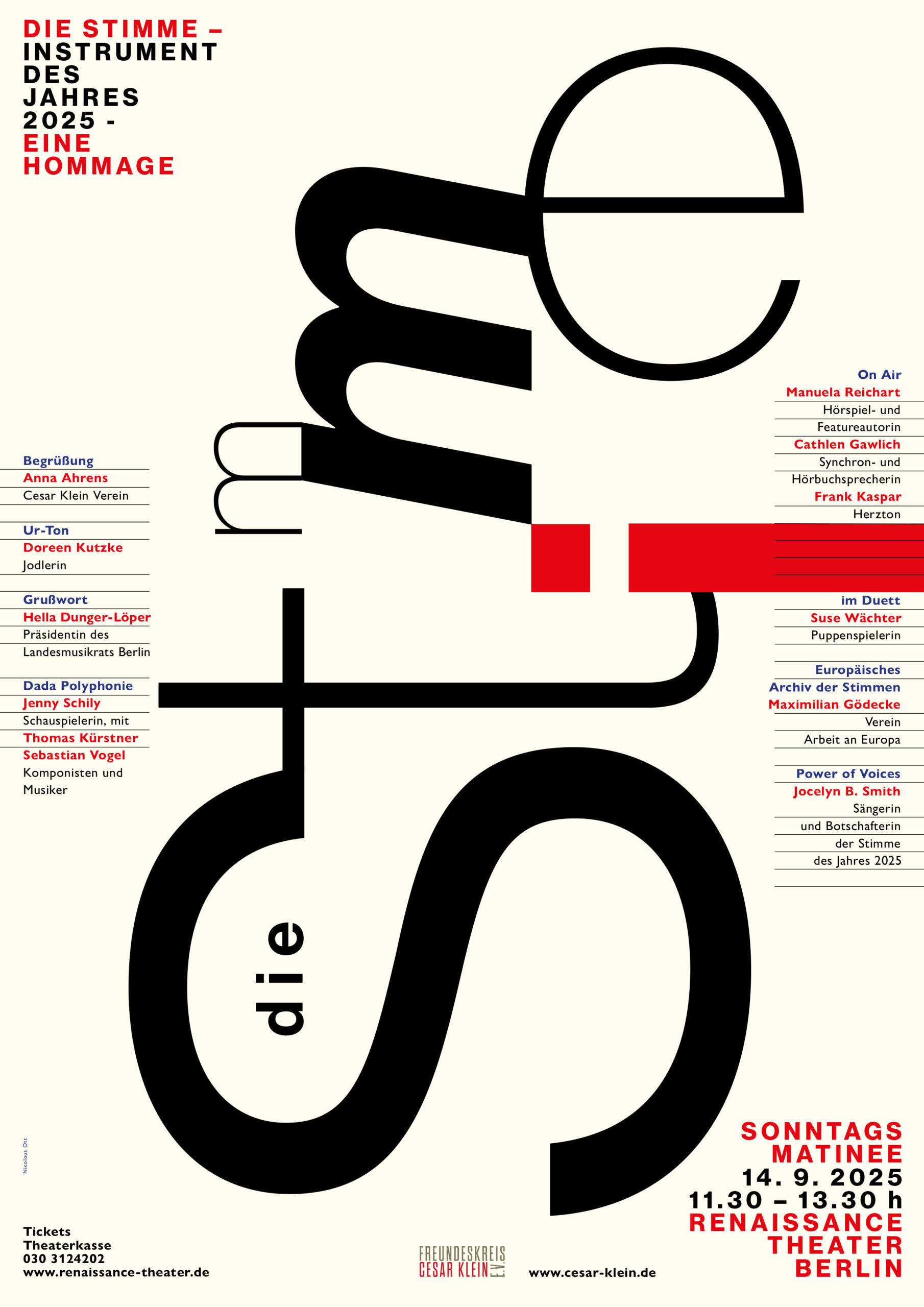 Die Stimme – Instrument des Jahres 2025 – Eine Hommage (Archiv) – Renaissance Theater